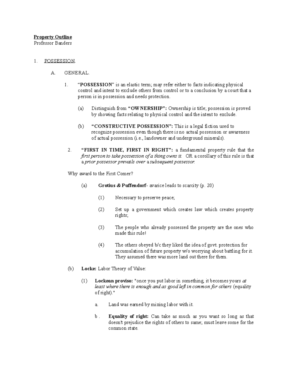 Property-2014-Banders - Property Outline Professor Banders 1 ...
