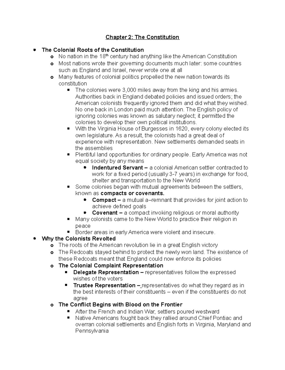 Chapter 2 Notes - The Constitution - Chapter 2: The Constitution The ...