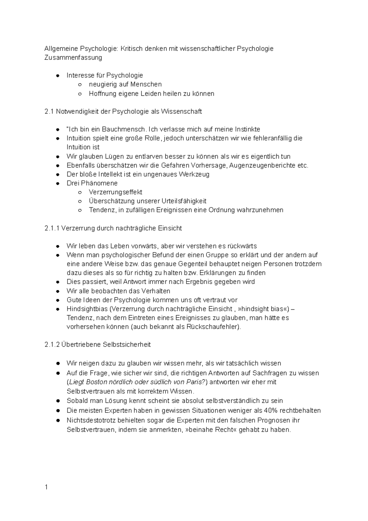 Allgemeine Psychologie Kritisch denken mit wissenschaftlicher Psychologie - Allgemeine ...