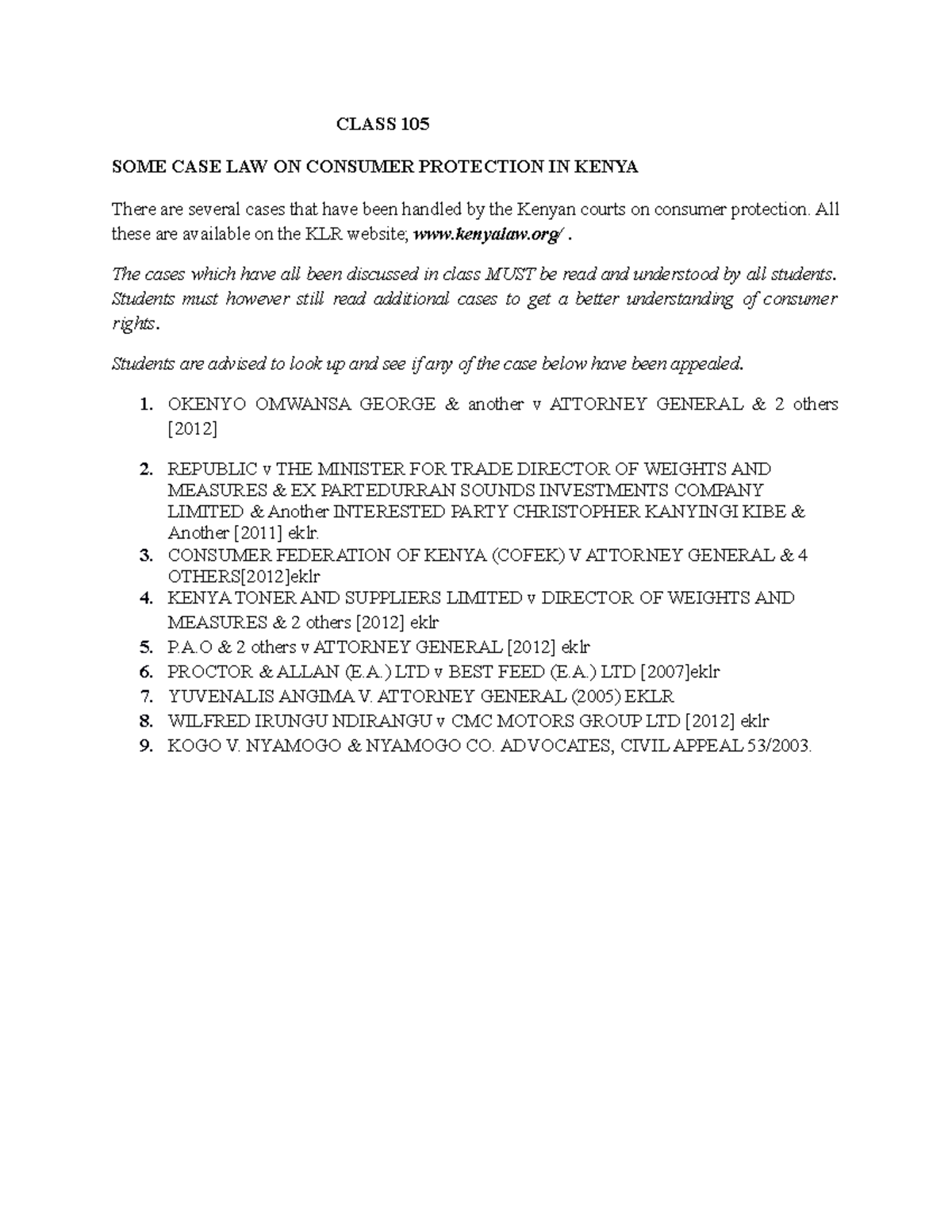 Class 105 - A complete guide consumer protection law - CLASS 105 SOME ...