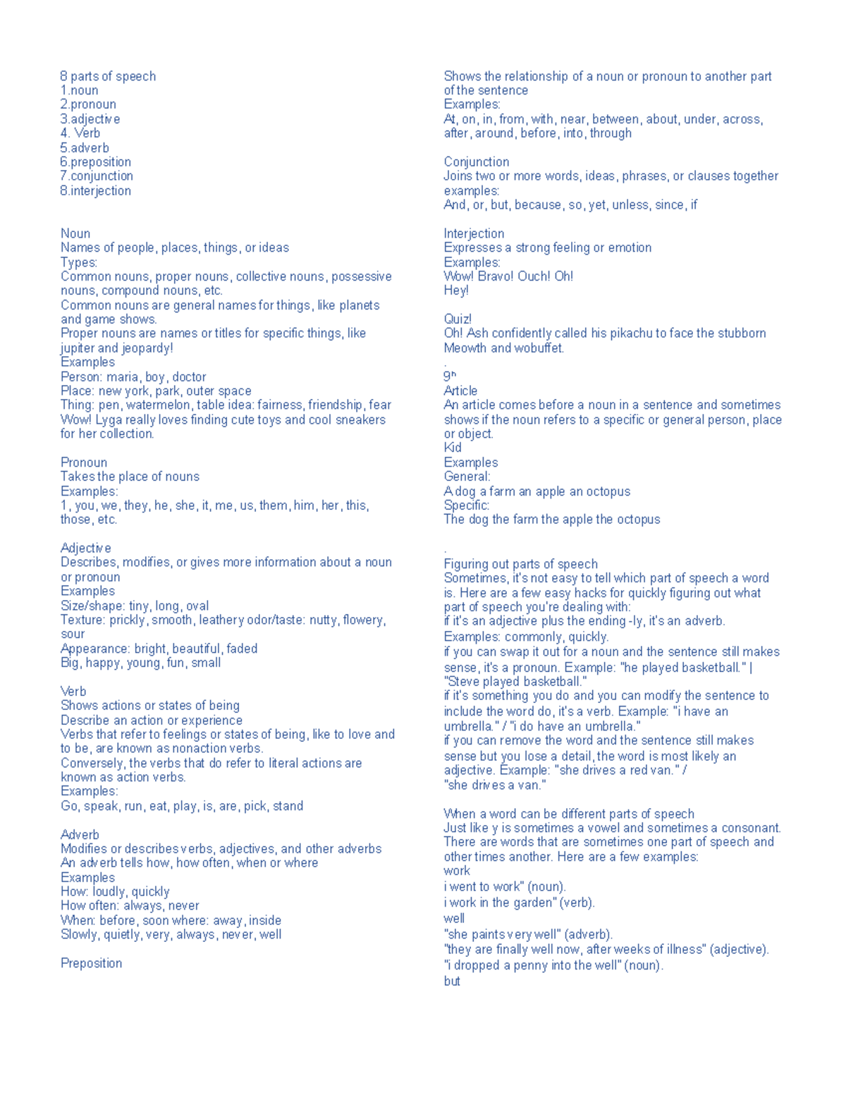 Reviewer 8 part of speech - 8 parts of speech 1 2 3 4. Verb 5 6 7 8 ...