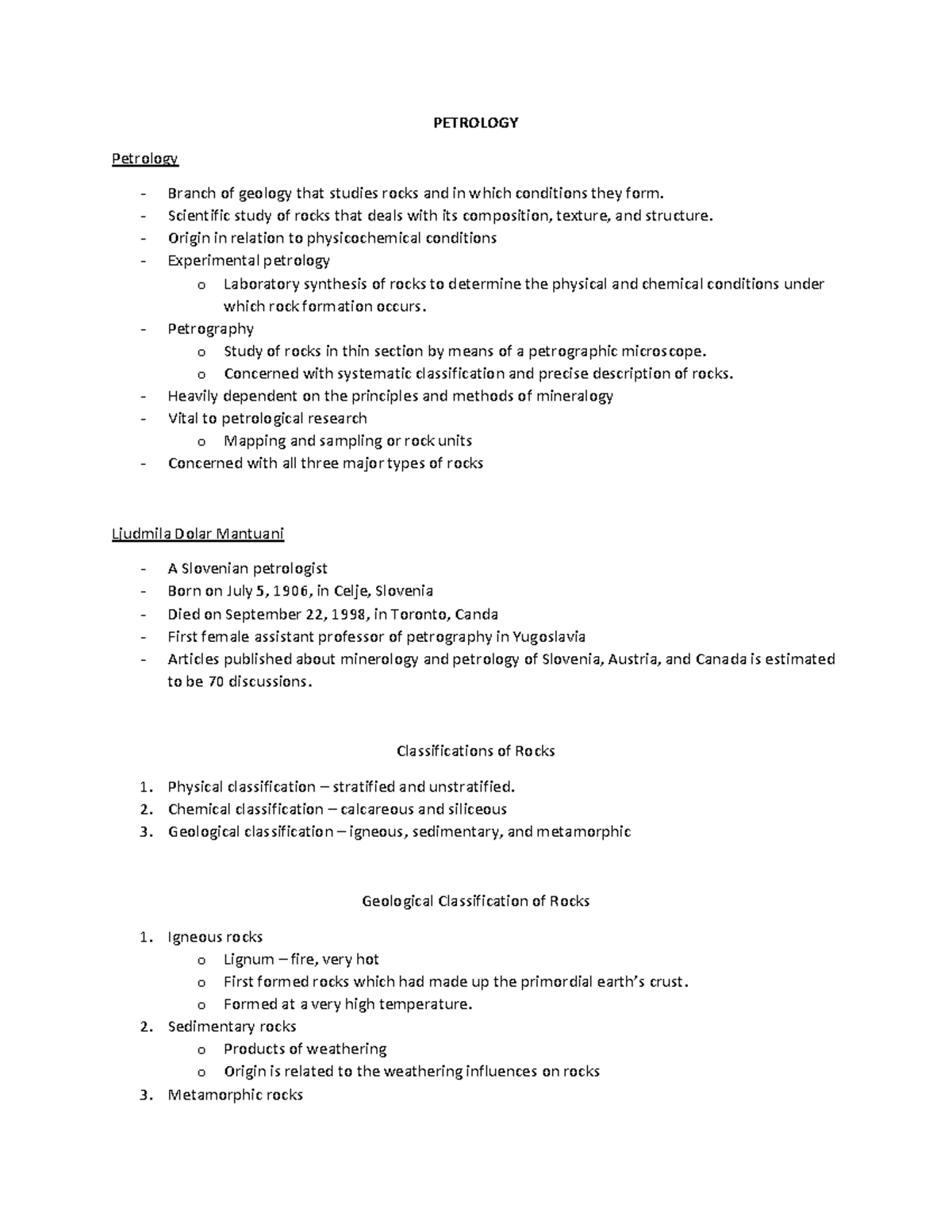 Petrology - This is a personal lecture notes and over view of different ...