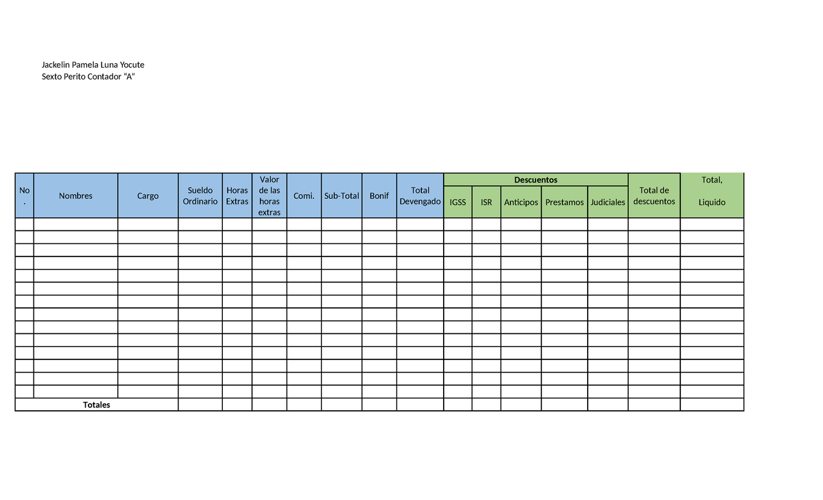 Planilla Mensual Formato #1 - Matematica 1 - Jackelin Pamela Luna ...
