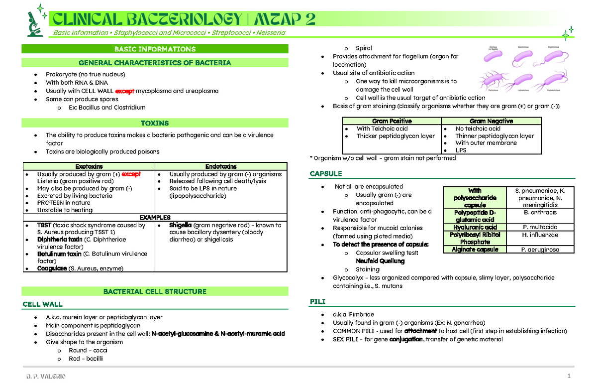 1- Bacte-MTAP - bacte 1 - BASIC INFORMATIONS GENERAL CHARACTERISTICS OF ...