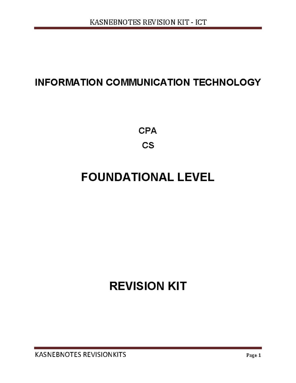 ICT Topical Revision Kit hzemr 0 - INFORMATION COMMUNICATION TECHNOLOGY ...
