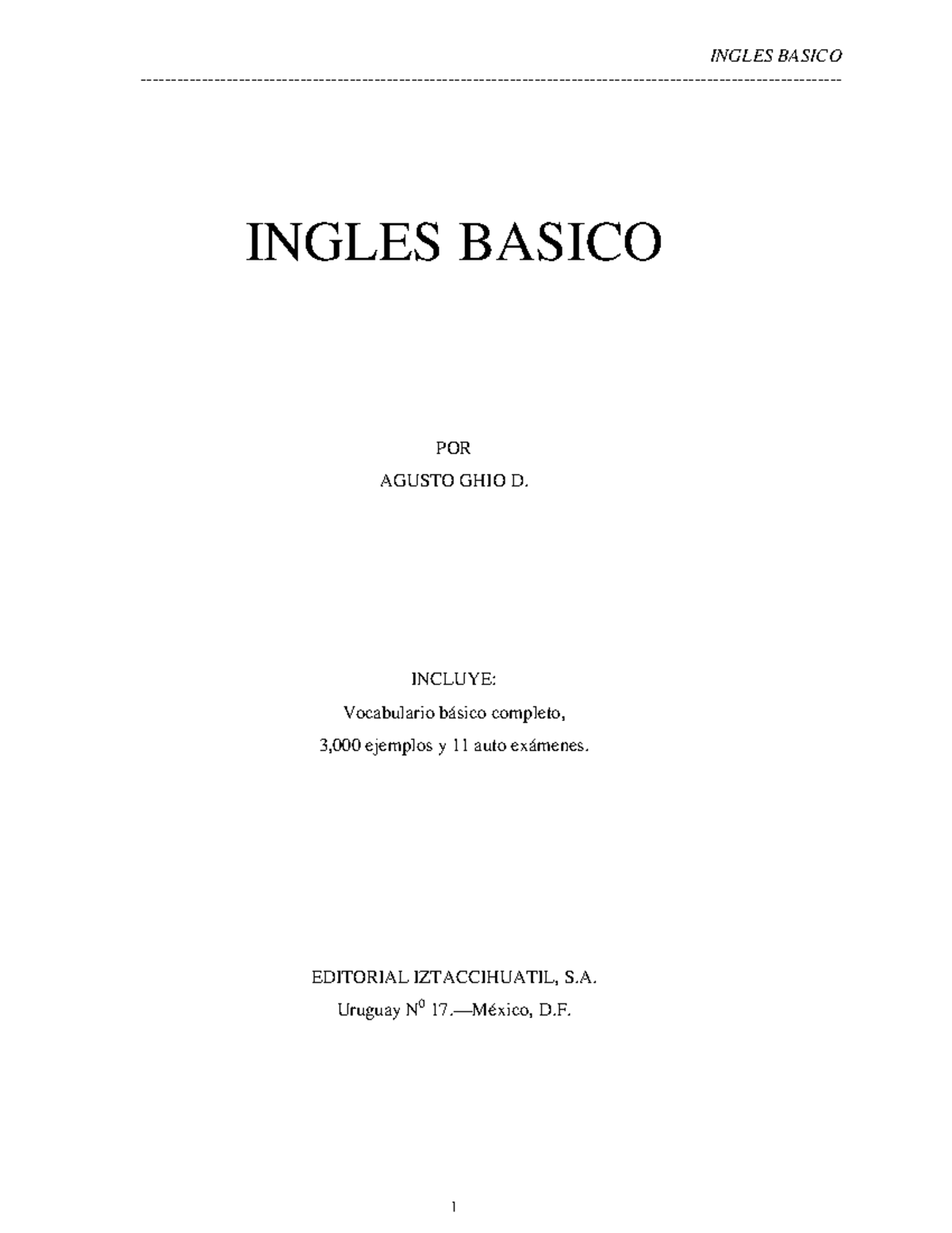 Augusto Ghio - Inglés basico-Zocalo (2001 ) - INGLES BASICO POR AGUSTO ...