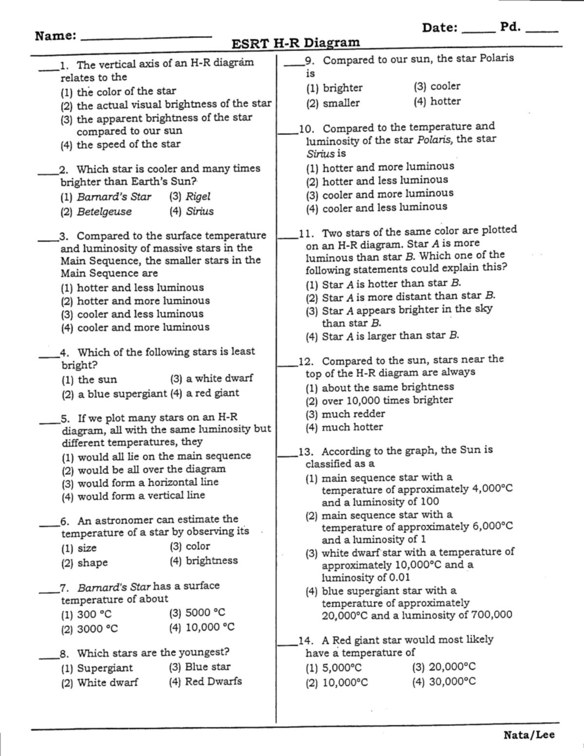 Nicolas Martinez - HR Diagram worksheet - PHYS 15A - Studocu