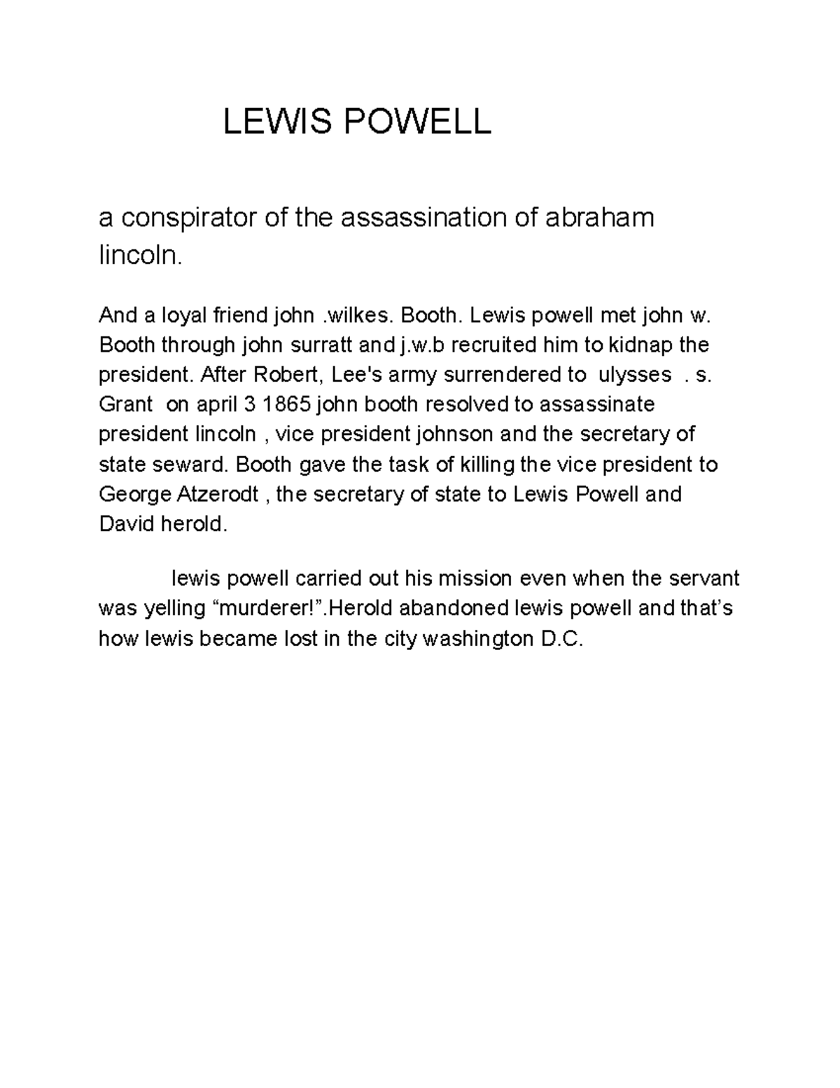 Lewis Powell - LEWIS POWELL a conspirator of the assassination of ...