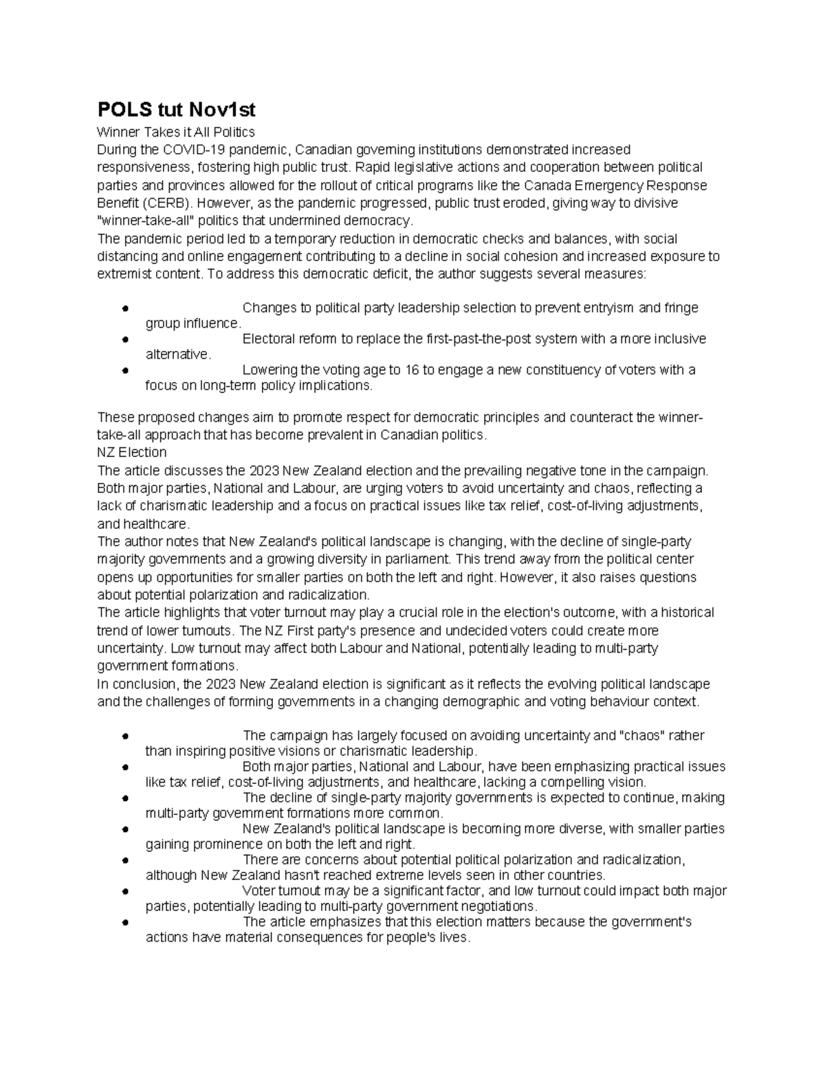 POLS tut Nov1st - Nov 1st - POLS tut Nov1st Winner Takes it All ...