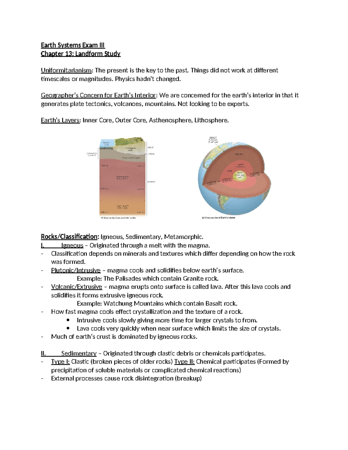 Earth Systems Exam III Summary - Earth Systems Exam III Chapter 13 ...