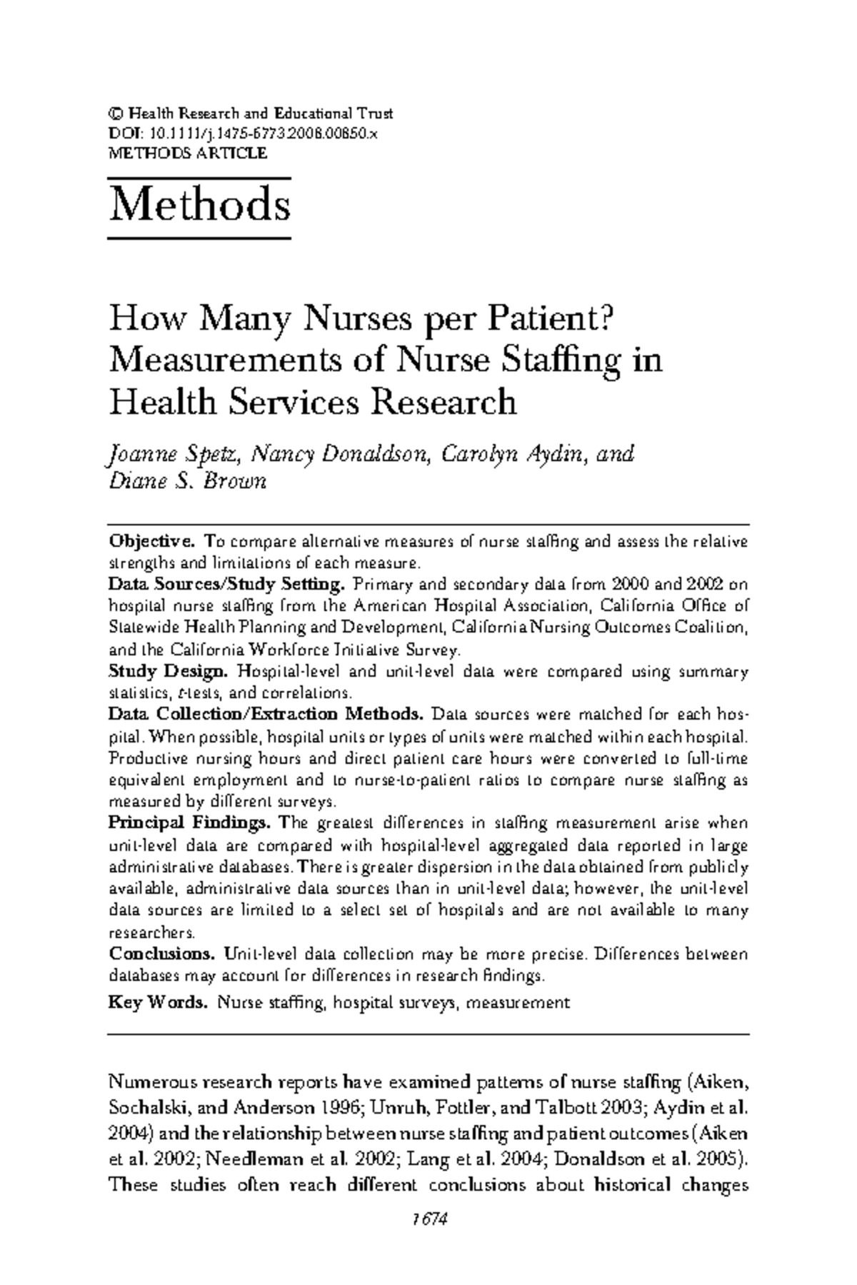 How Many Nurses per Patient Measurements of Nurse Staffing in Health ...