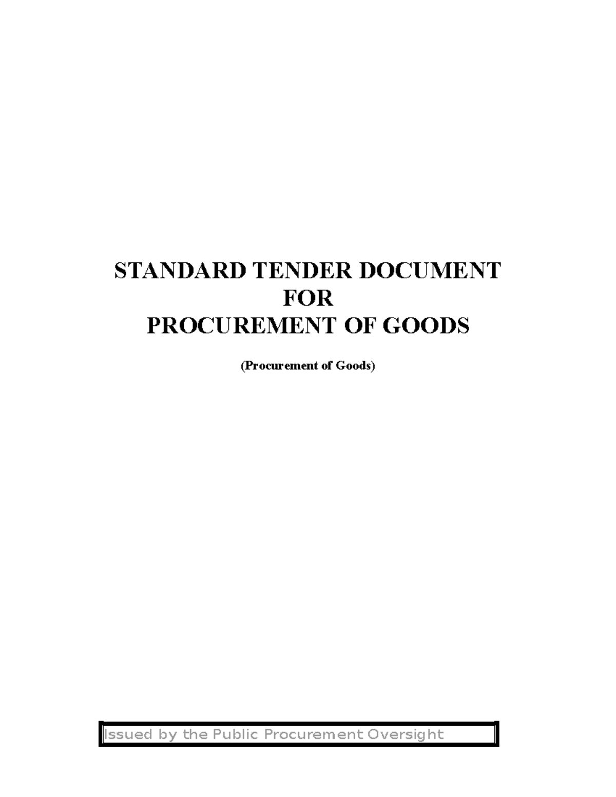Procurement of goods - lecture notes for commercial - Issued by the ...
