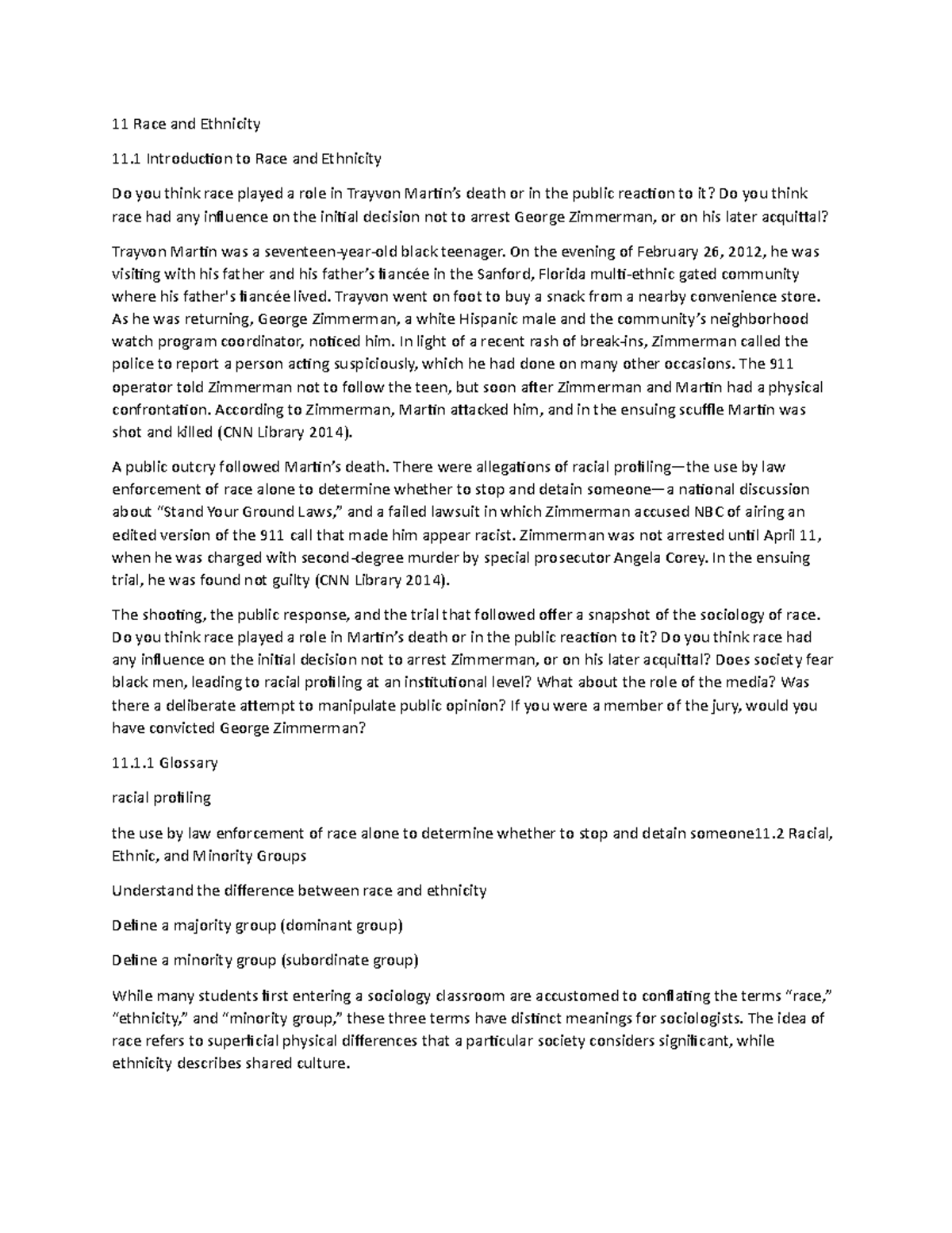 Chapter 11 race and ethnicity notes - 11 Race and Ethnicity 11 ...