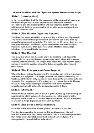 Unit 9 human nutrition and the digestive system - Title page Slide 2 ...