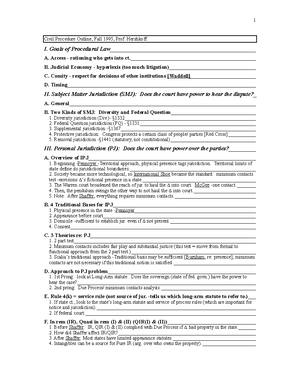 Civ Pro 1 Outline - Civil Procedure 1L - Civ Pro 1- Spring 2022 ...