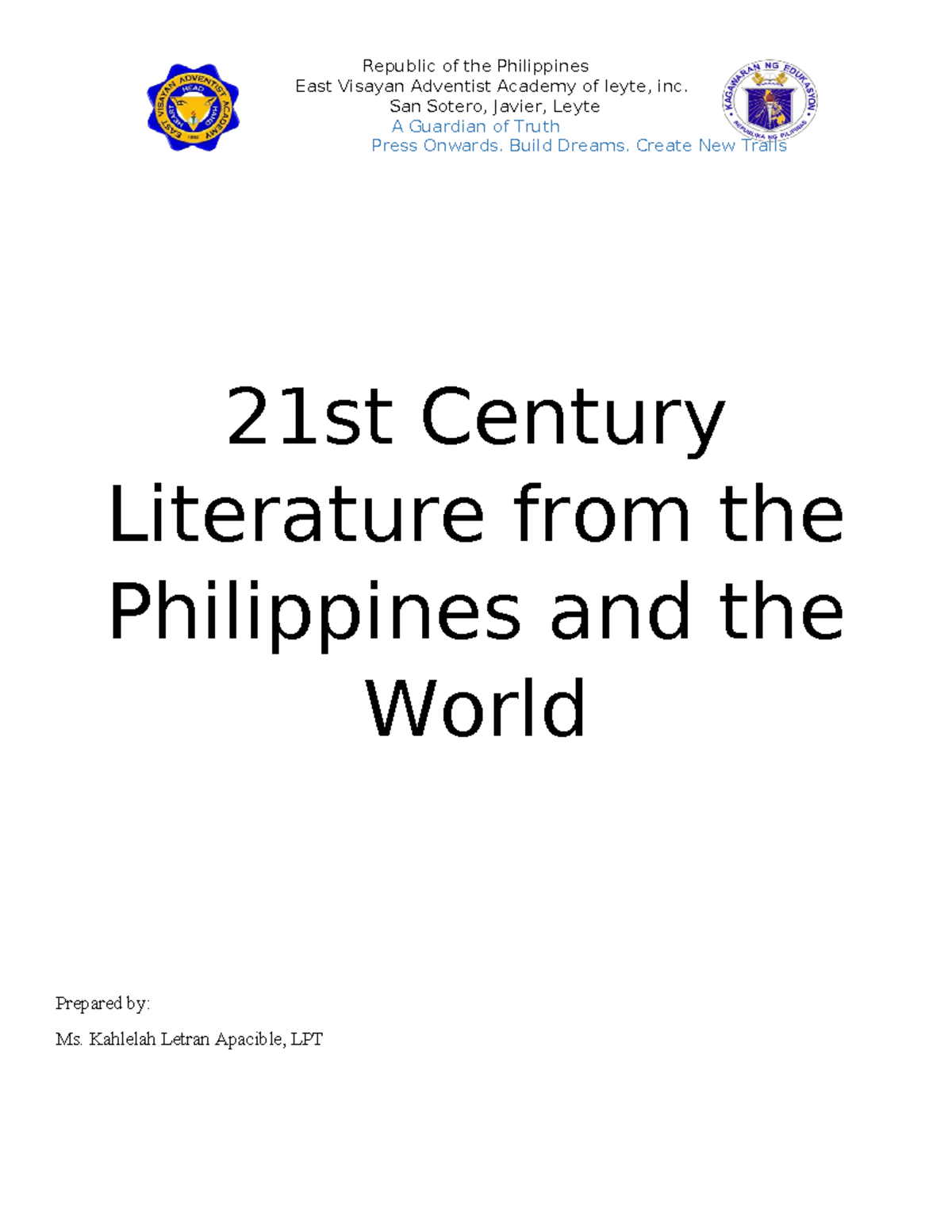 Module 1 - 21st Century Literature from the Philippines and the World ...