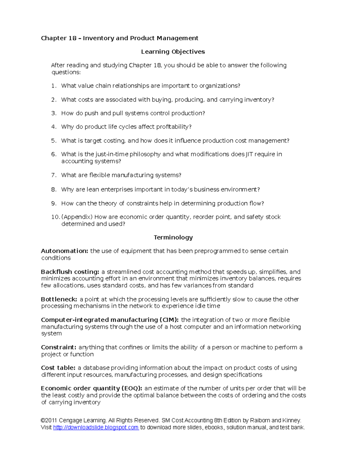 Inventory and Product Management - Chapter 18 – Inventory and Product ...