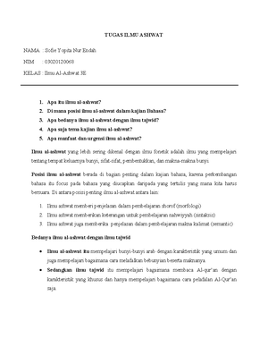 Ilmu Ashwath tugas 4 - TUGAS ILMU ASHWAT NAMA : Sofie Yopita Nur Endah ...