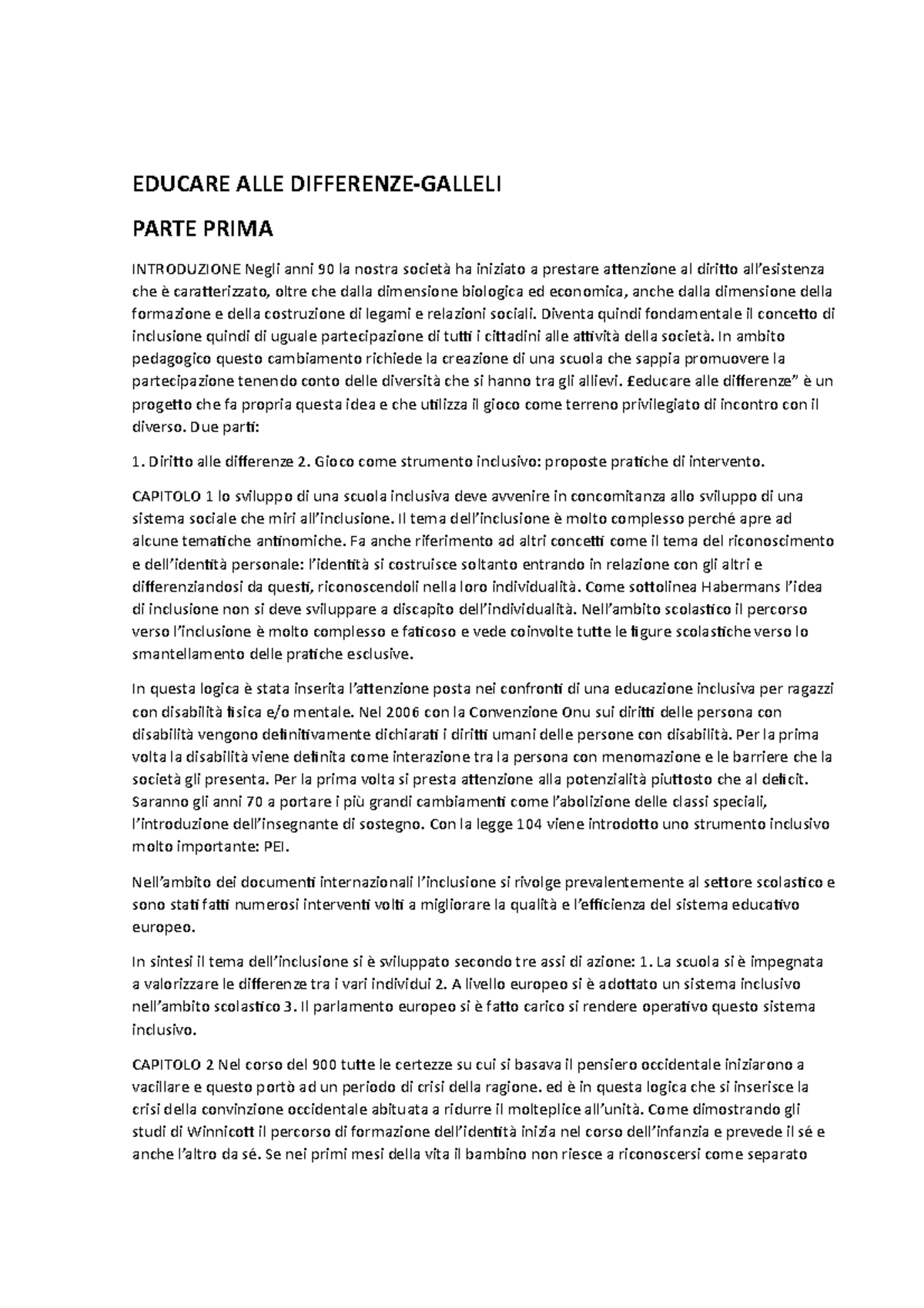 Educare ALLE Differenze-GALLELI - EDUCARE ALLE DIFFERENZE-GALLELI PARTE ...