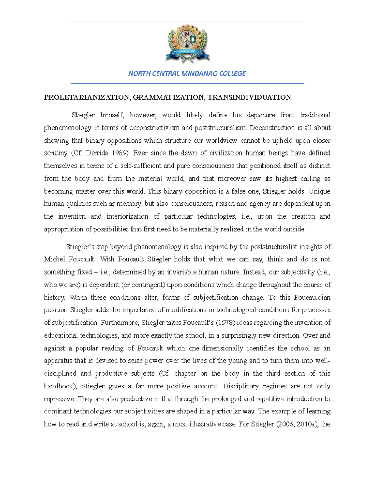 Proletarianization, Grammatization, Transindividuation ...