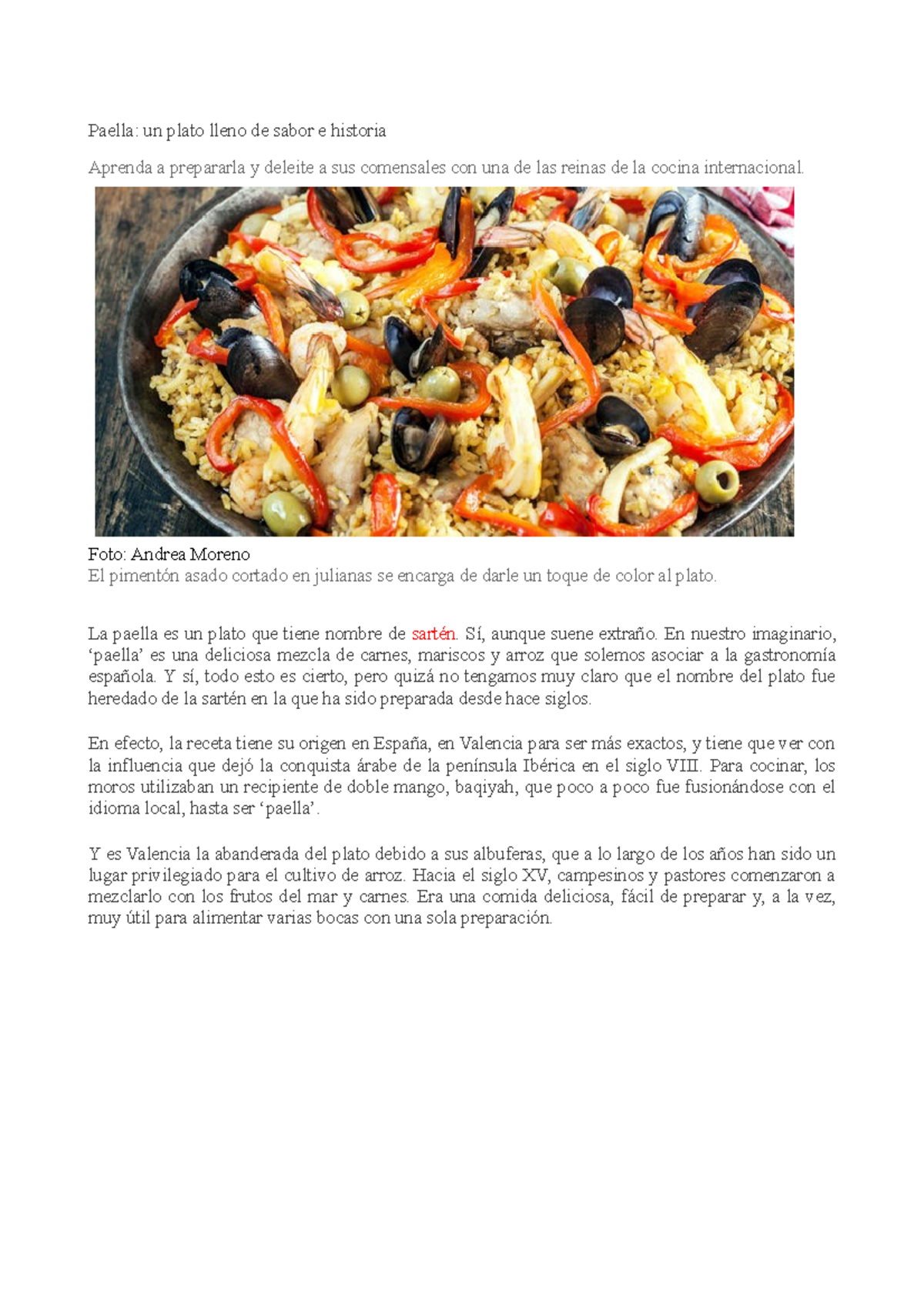 LA Paella origen y receta - Paella: un plato lleno de sabor e historia ...
