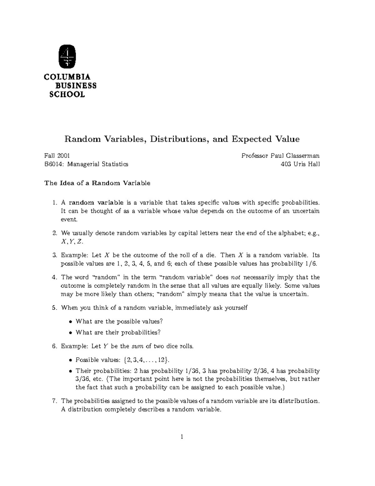 Random Variables It Can Be Thought Of As A Variable Whose Value