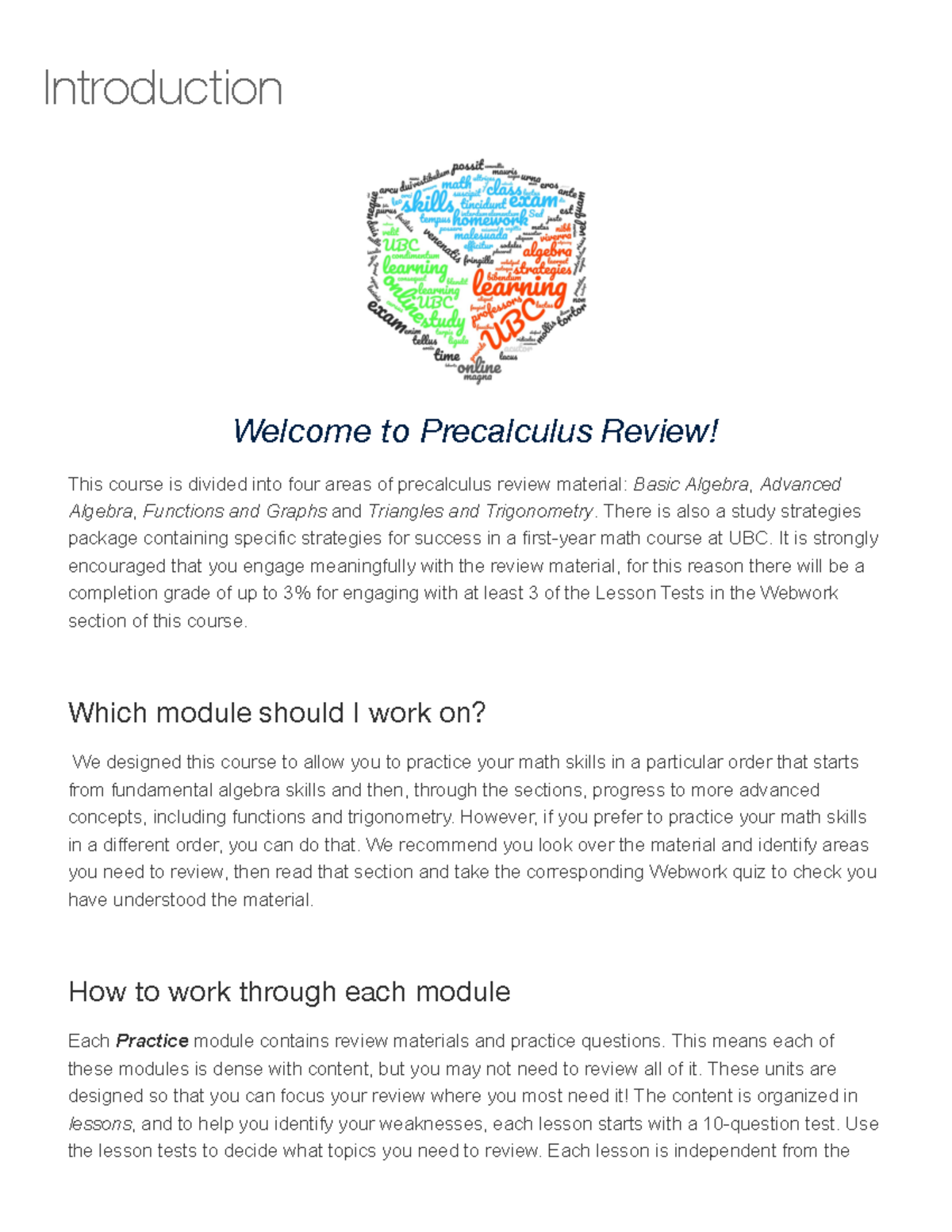 Introduction: Precalculus Review - Introduction Welcome to Precalculus ...