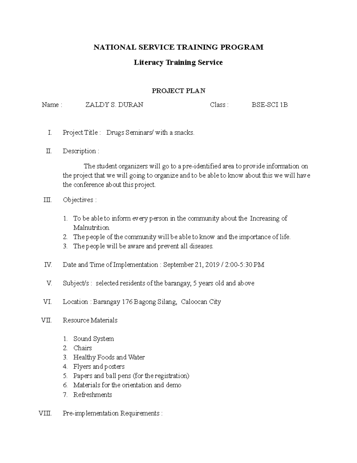 NSTP - uploaded - NATIONAL SERVICE TRAINING PROGRAM Literacy Training ...