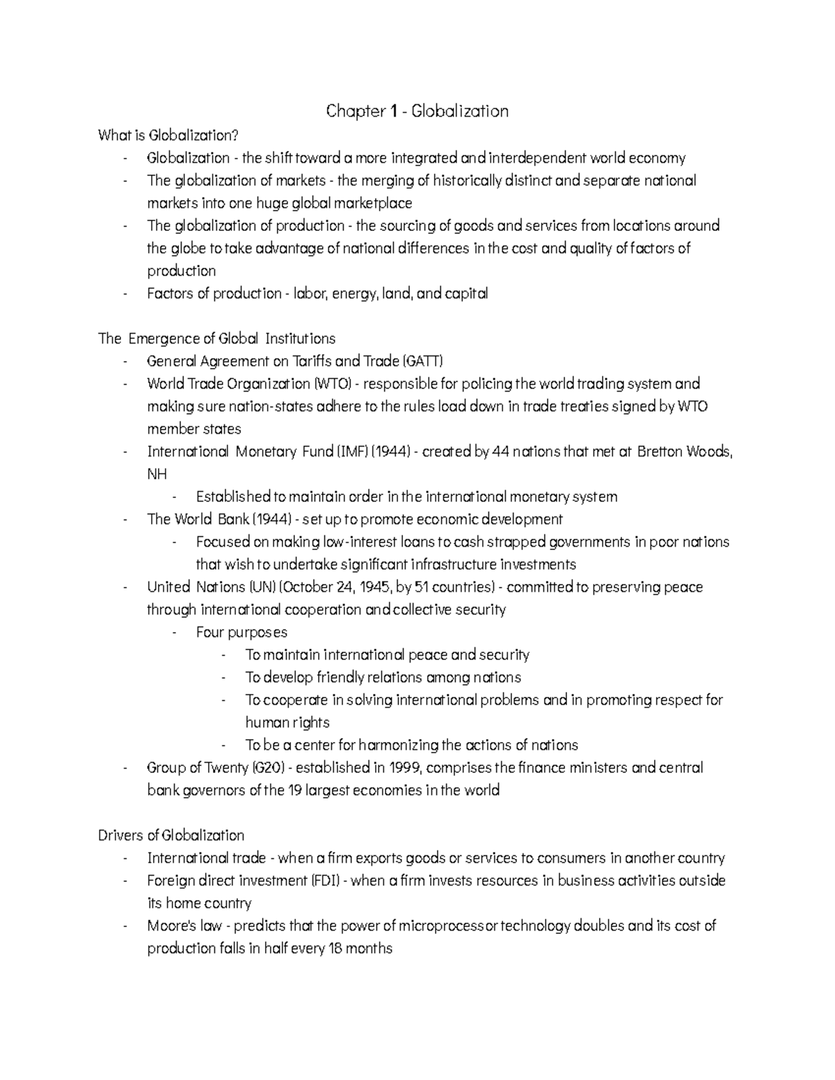 Chapter 1 - Globalization - Chapter 1 - Globalization What is Globalization? - Globalization ...