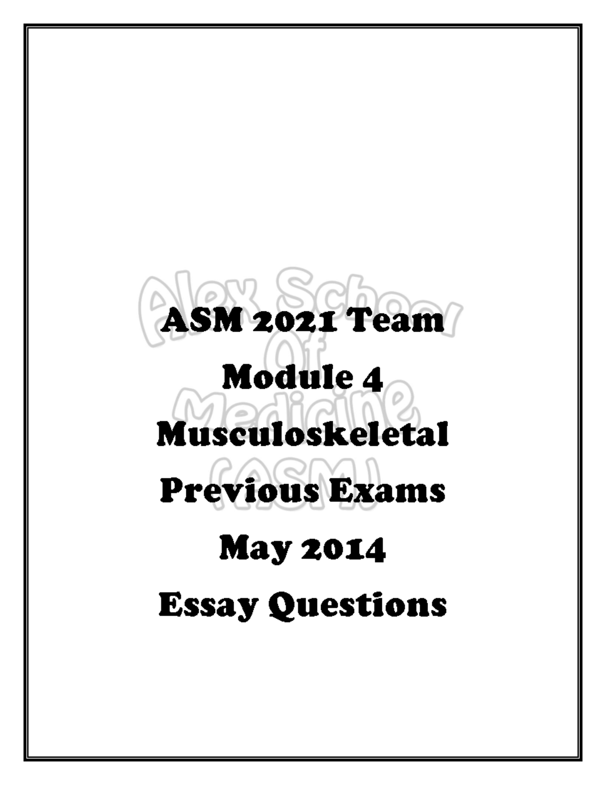 Module 4 - 2014 May - physiology pathology - ASM 2021 Team Module 4 ...