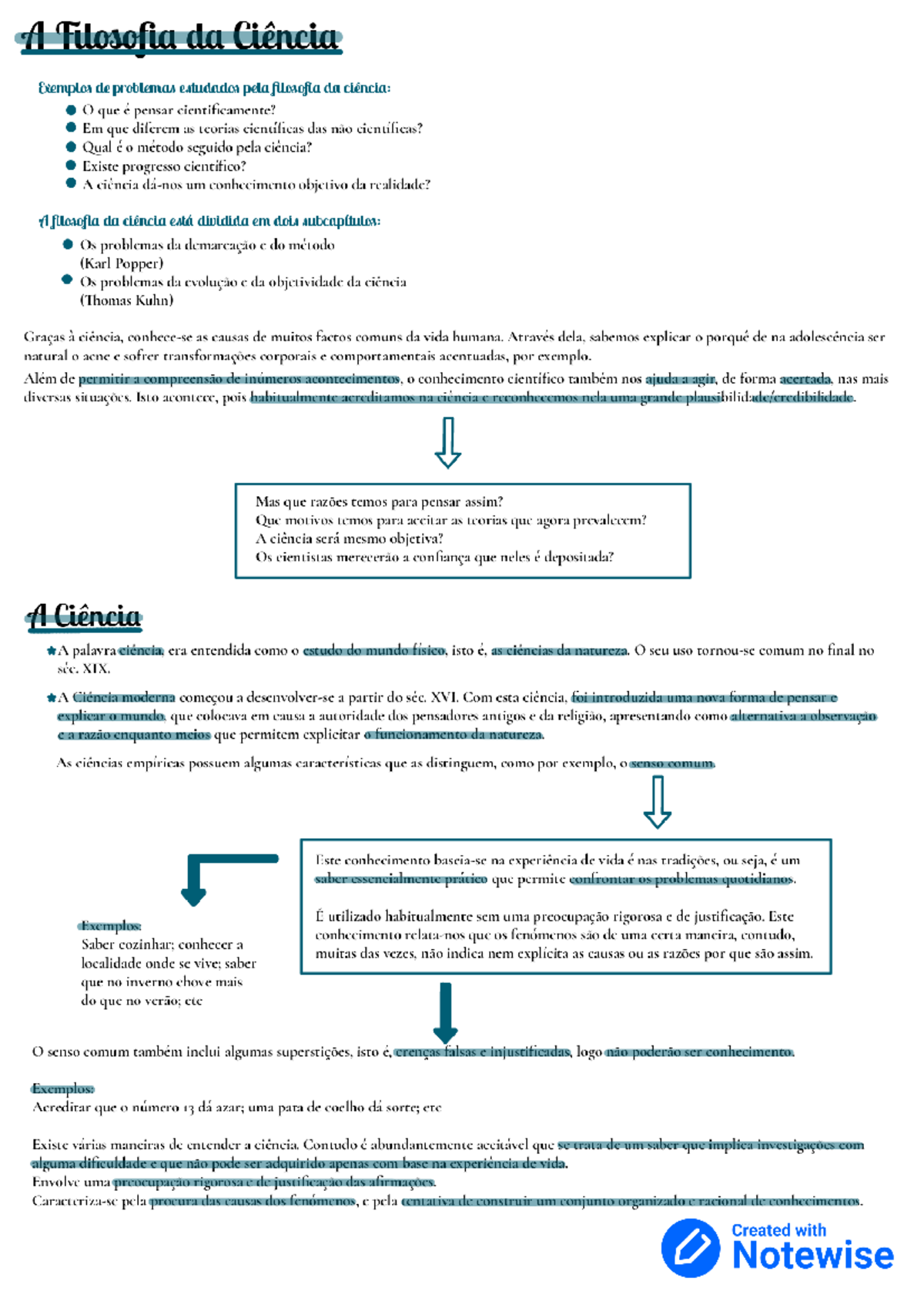 Filosofia resumos - Studocu