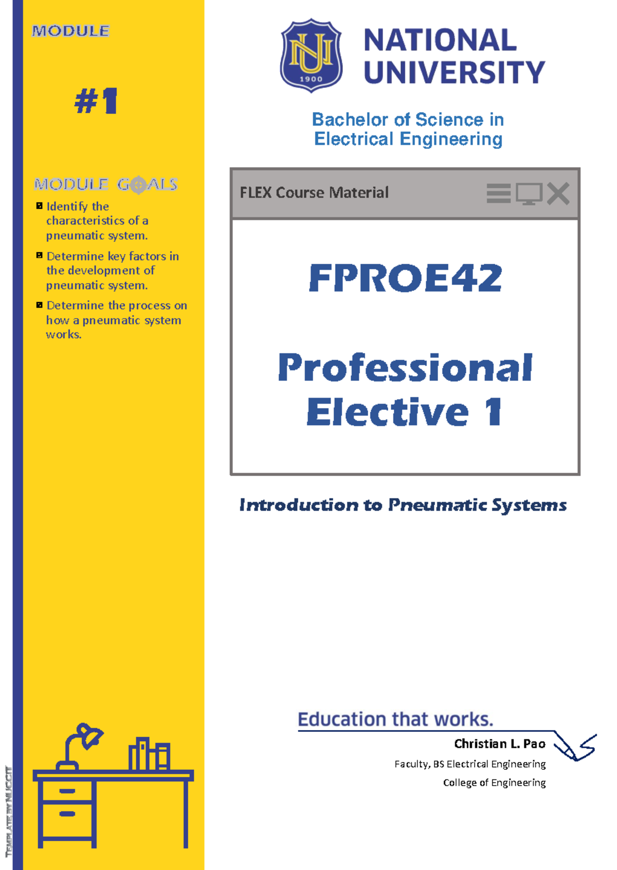 Fproe 42 - Course Material 1 - FLEX Course Material FPROE Professional Elective 1 Introduction ...