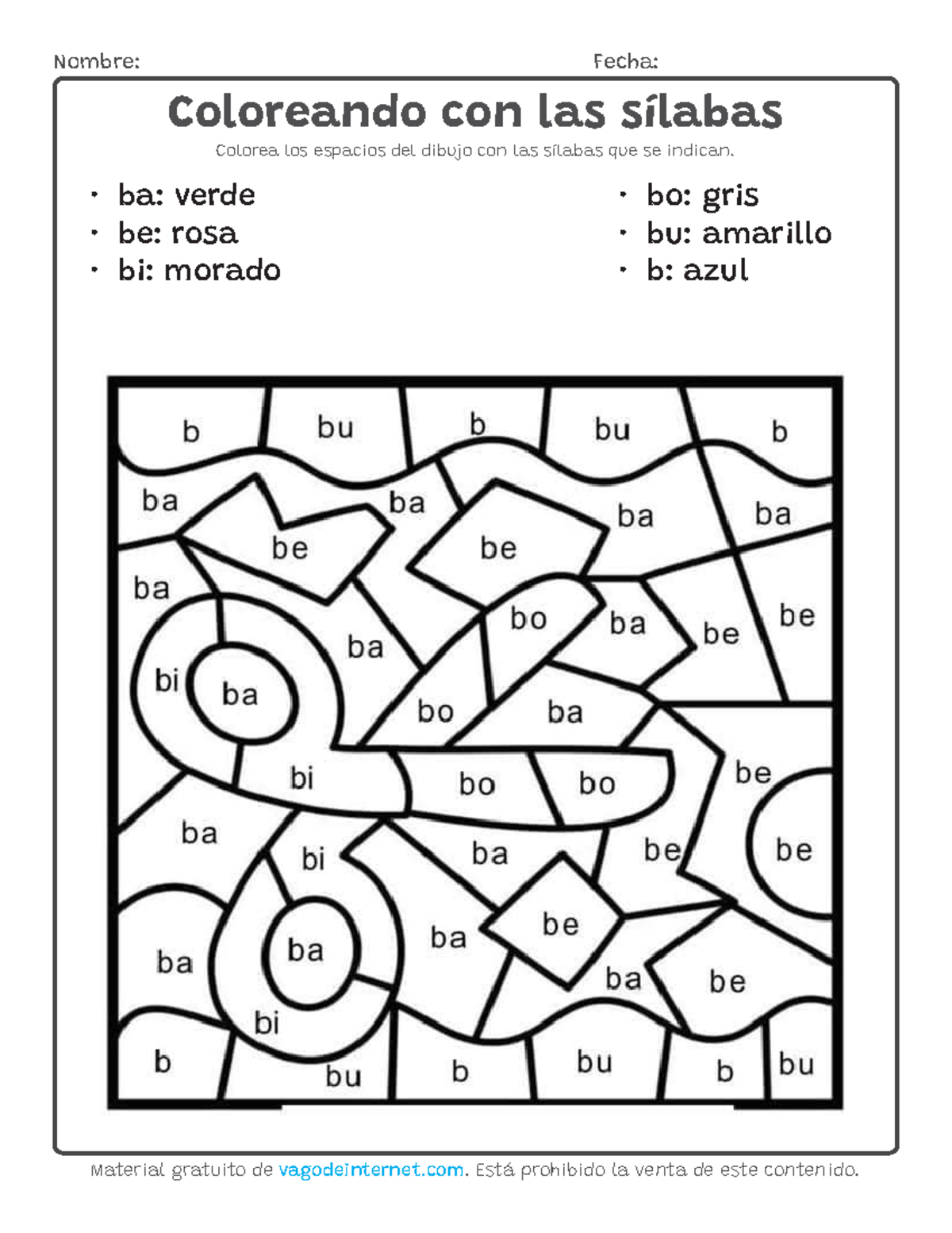 5. Coloreando con las sílabas - Coloreando con las sílabas Colorea los ...