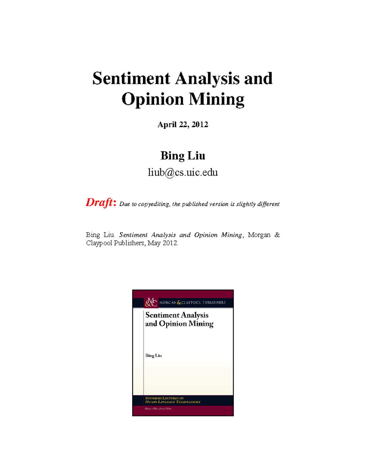 Sentiment analysis and opinion mining book (Bing Liu) (z-lib ...