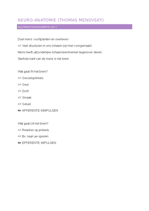 Neuro-anatomie samenvatting - Inleiding Rostraal: richting de neus ...