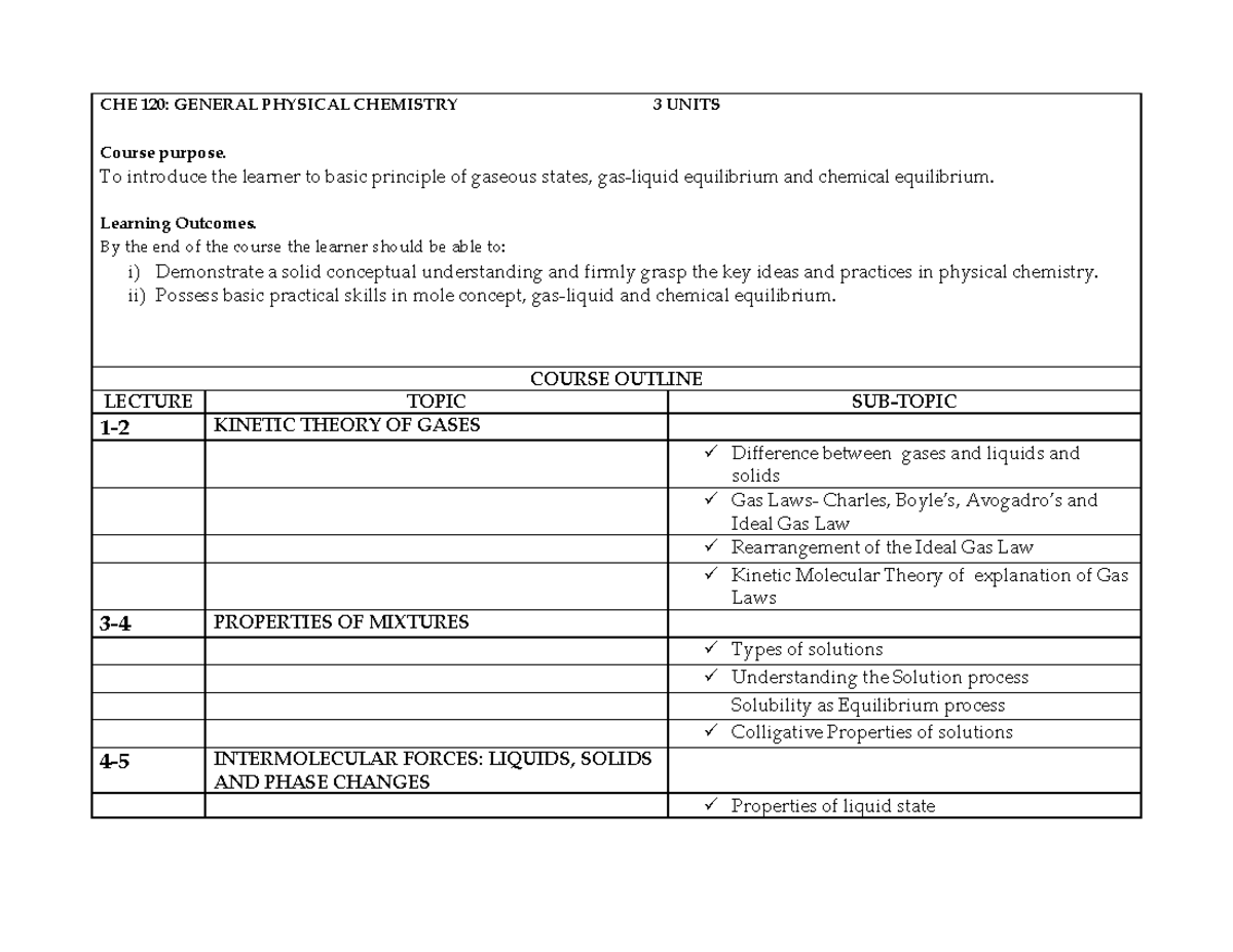 CHE 120 Course Outline - THE BOOK IS SO NICE - CHE 120: GENERAL ...