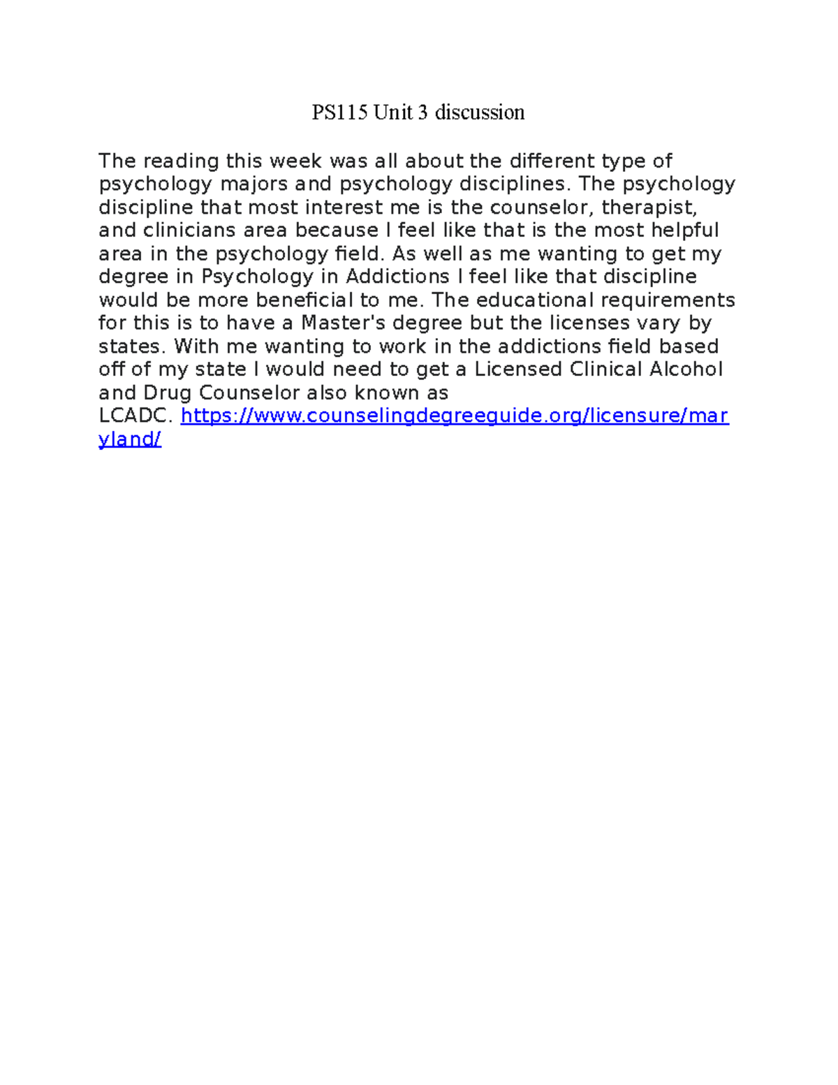 PS115 Unit 3 discussion - PS115 Unit 3 discussion The reading this week ...