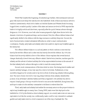Combined Arms Warfare in the 20th Century Notes - Introduction Until ...