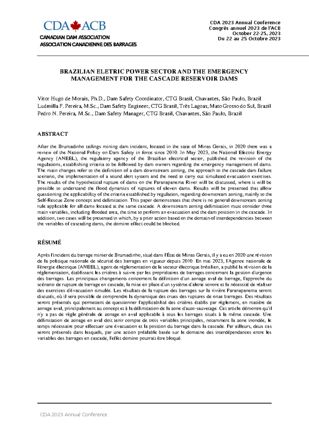 Emergency Management - Cascade Dam Failure - CANADIAN DAM ASSOCIATION ...