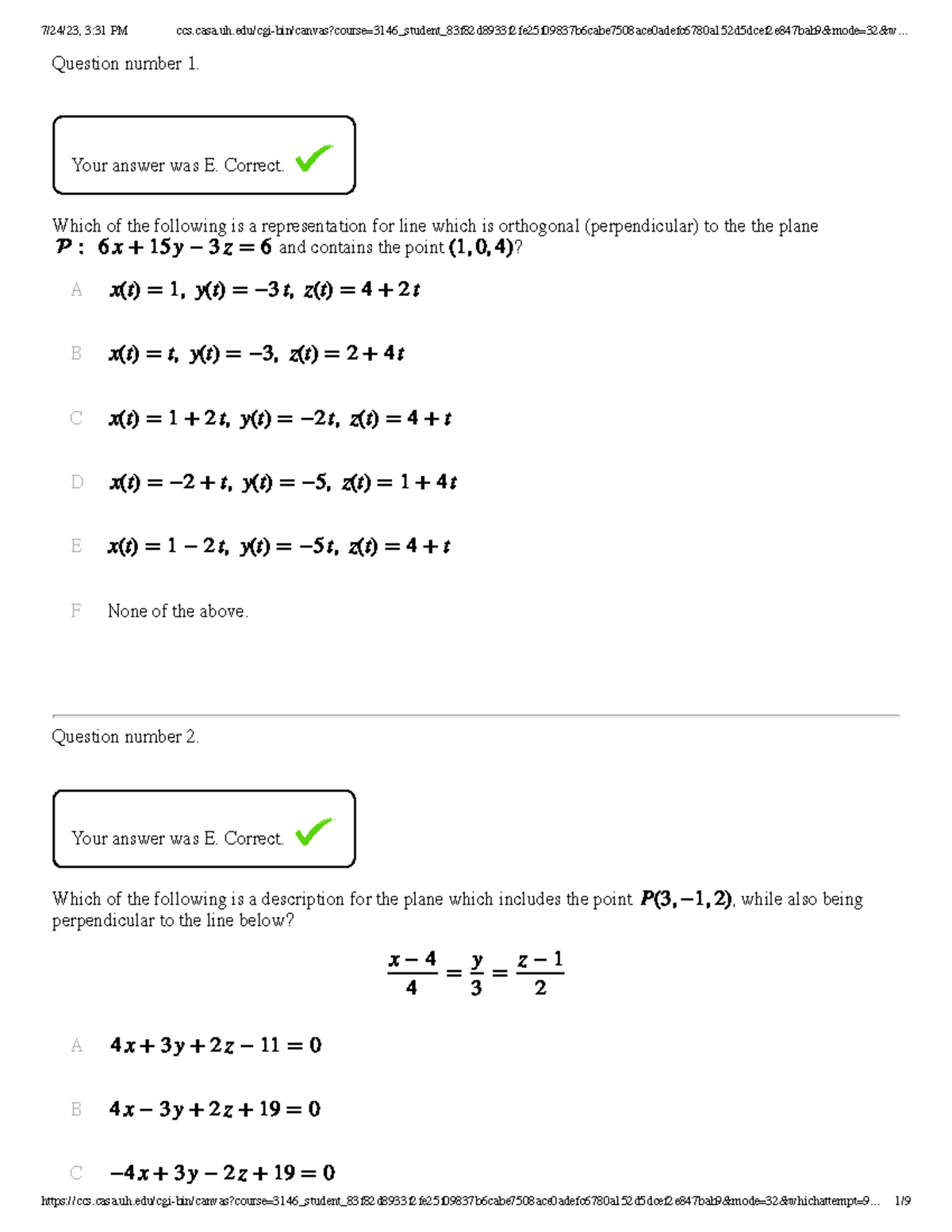 MATH 2415 Midterm - Chapters 11, 12, and 13 - Question number 1. Your ...