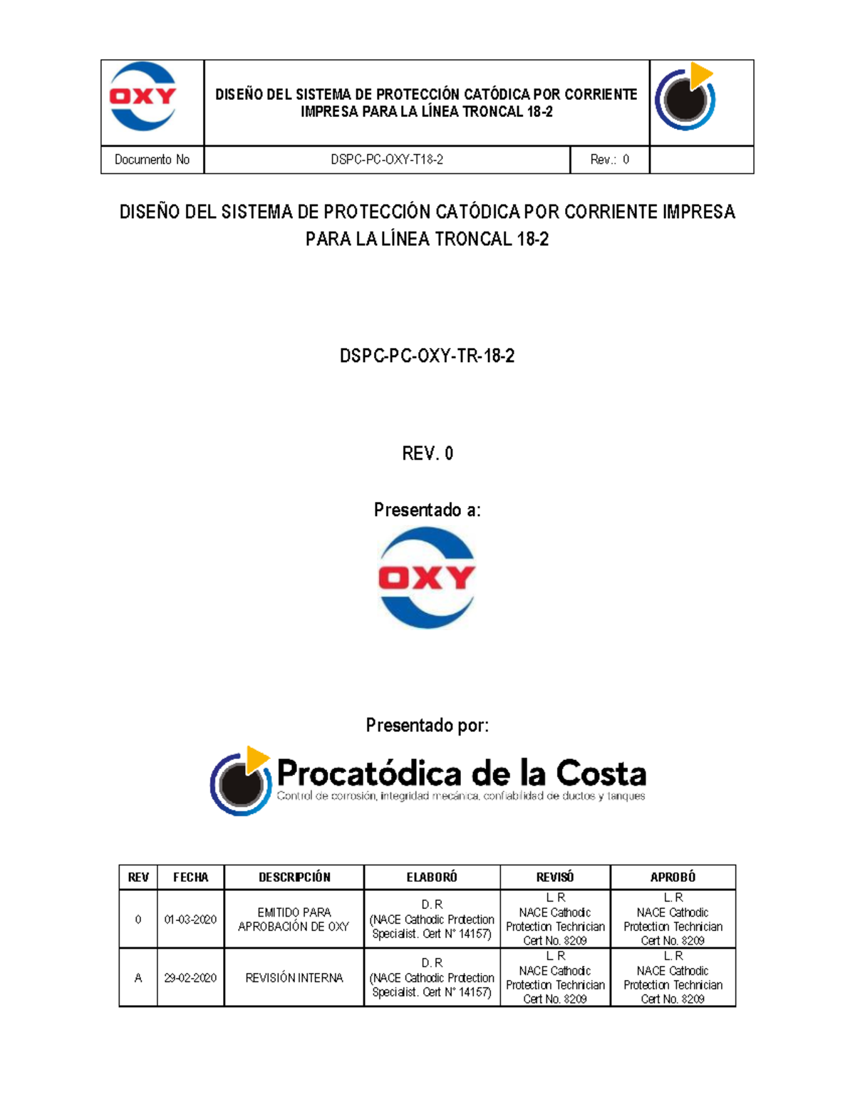 Diseño de Sistema de Protección Cat{odica para OXY l{inea troncal 18-2 ...