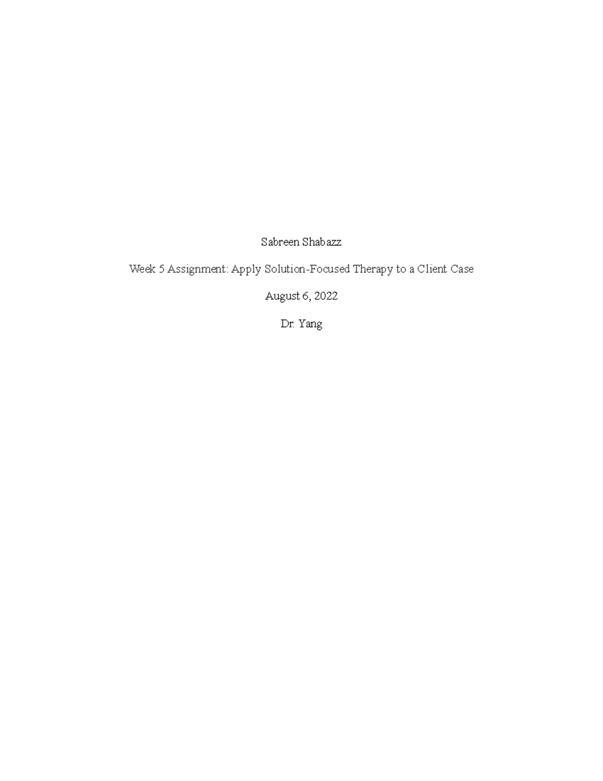 MFT 5105 WEEK 5 - WEEK 5 ASSIGNMENT - Sabreen Shabazz Week 5 Assignment ...