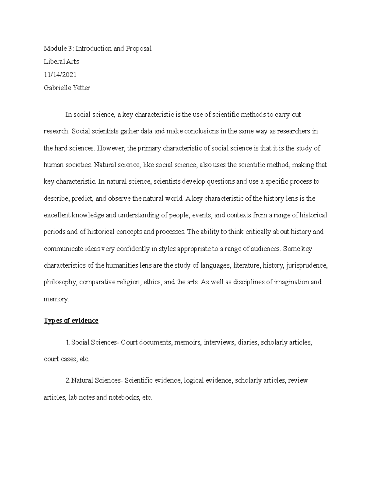 Module 3-2 Social Science - Module 3: Introduction and Proposal Liberal ...