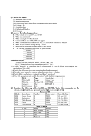 Board Paper 2023 Soution Computer Science - Dated : 23. Thursday ...