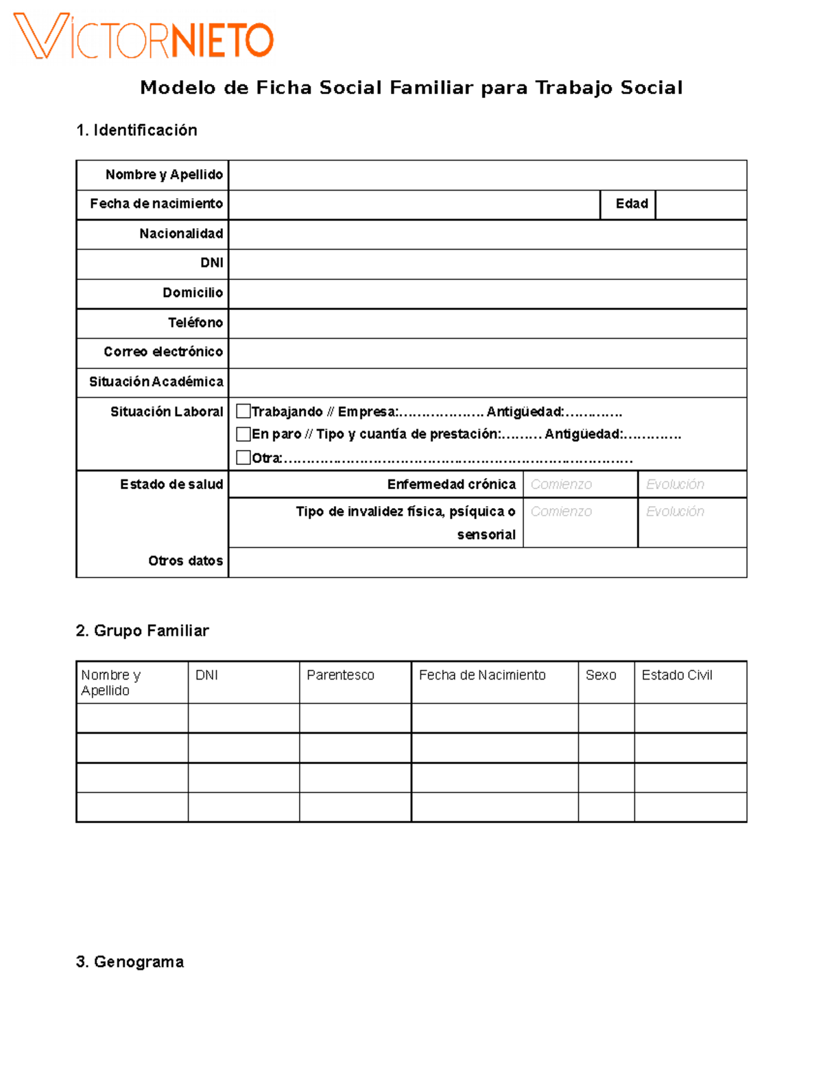 Modelo-Informe-Social - Modelo de Ficha Social Familiar para Trabajo ...