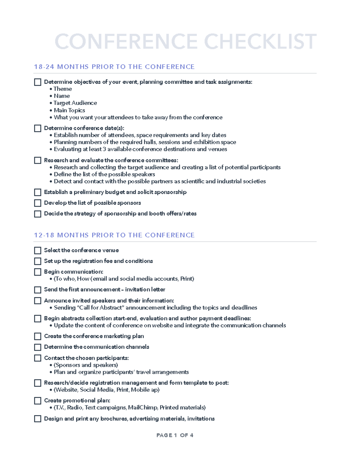 Template conference-planning-checklist - Template conference-planning ...