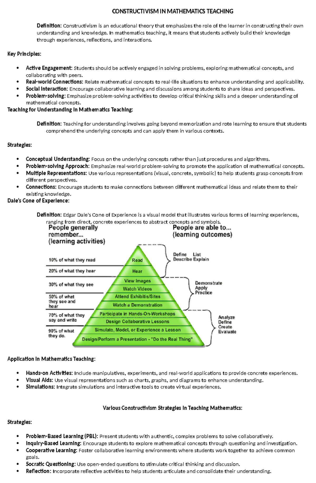 Constructivism IN Mathematics Teaching - CONSTRUCTIVISM IN MATHEMATICS ...