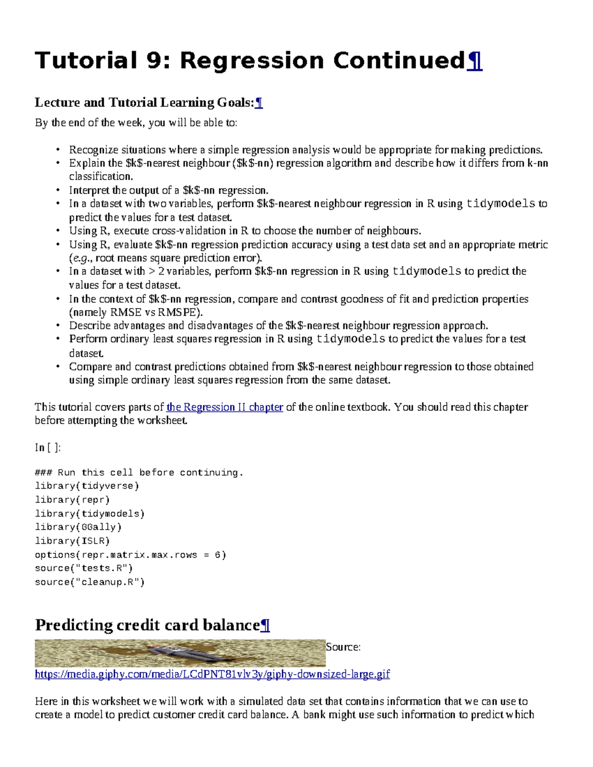 Tutorial regression 2 solution - Tutorial 9: Regression Continued¶ Lecture and Tutorial Learning ...