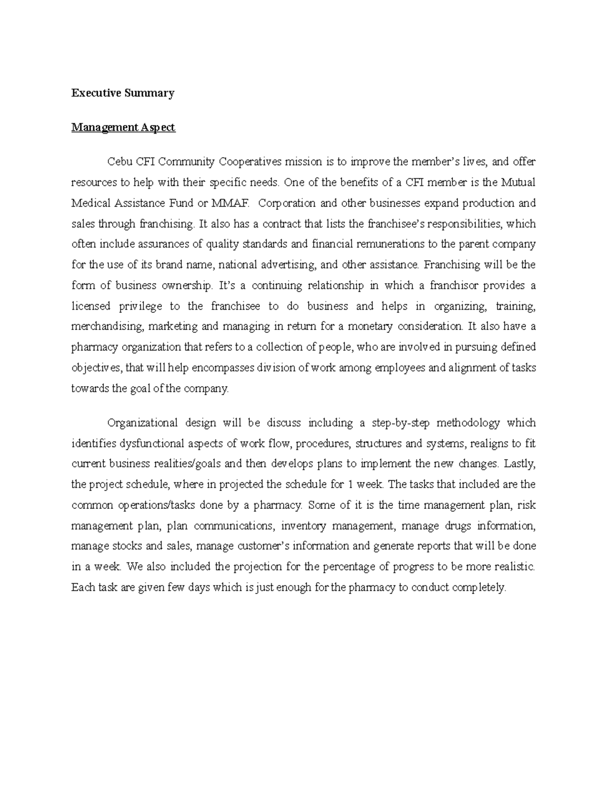 Management-Aspect - Management Aspects - Executive Summary Management ...