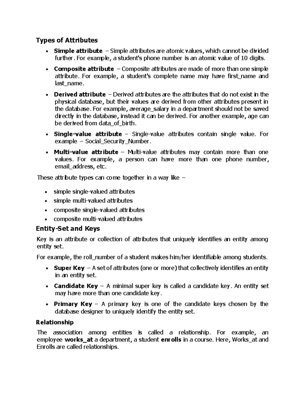 Module 3 - Lesson 4 revised-6-10 - Types of Attributes Simple attribute ...